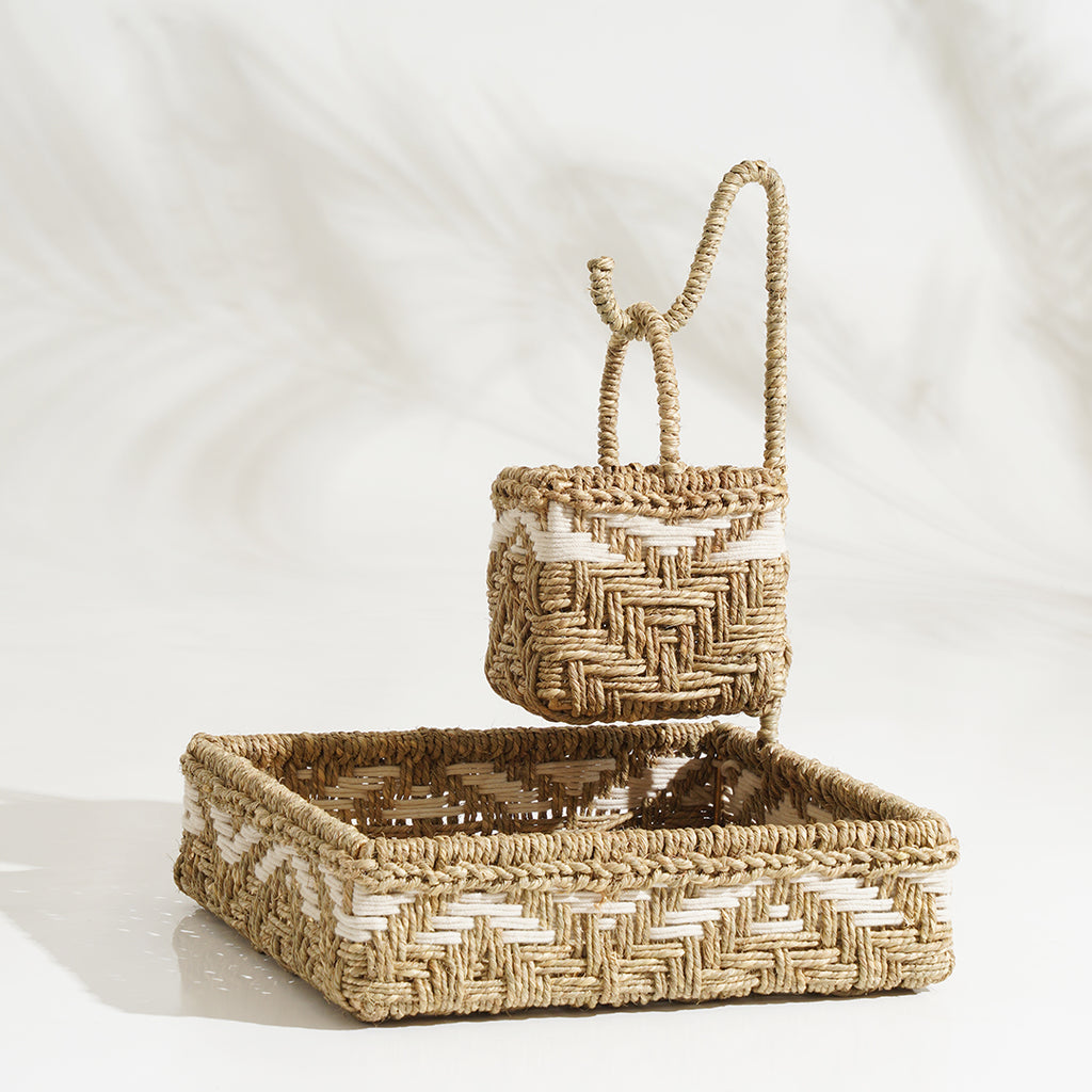 Double Decker Organizer Tray Cotton And Moonj